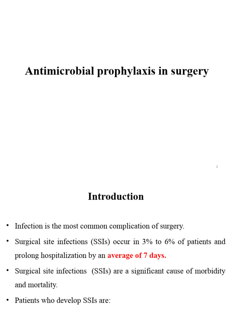 Antimicrobial Prophylaxis in Surgery | PDF | Surgery | Antimicrobial