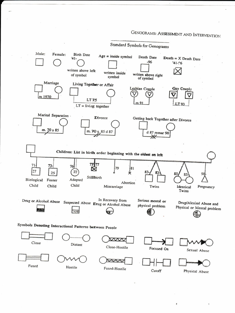 Genogram Jelölések | PDF | Kinship And Descent | Human Reproduction