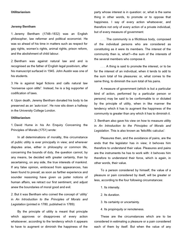 Chapter 5 (Utilitarianism) | Download Free PDF | Law And Economics | Utilitarianism