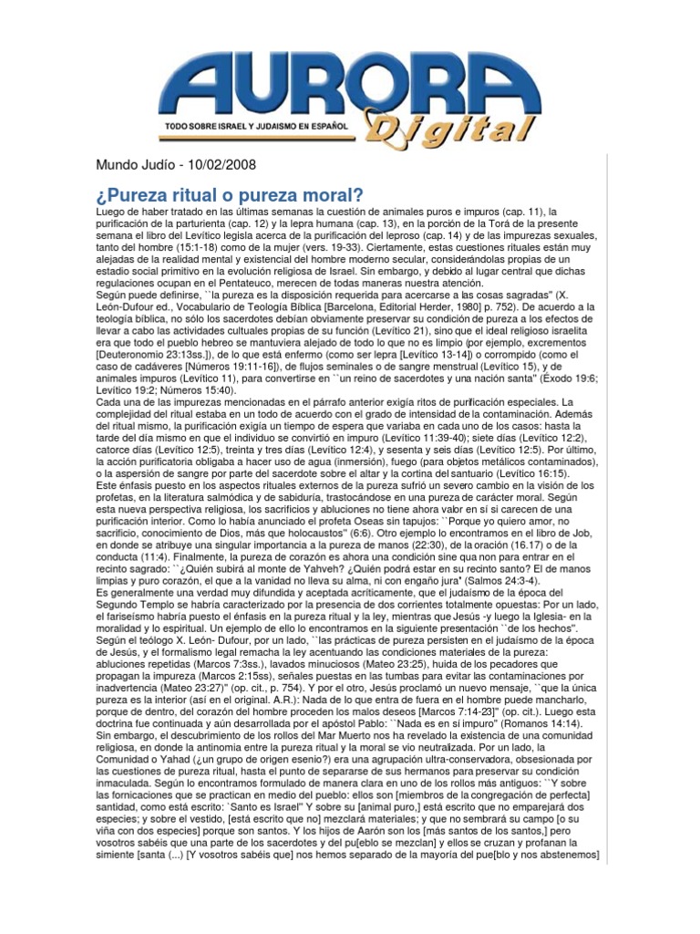 Adolfo Roitman - Pureza Ritual o Pureza Moral 10042008 | PDF | Libro de ...
