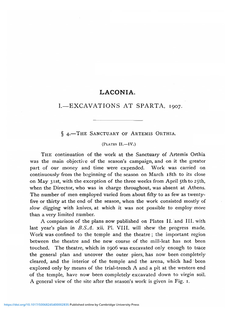 Dawkins, R. M. (1907) - I.-Excavations at Sparta, 1907 4.-The Sanctuary ...