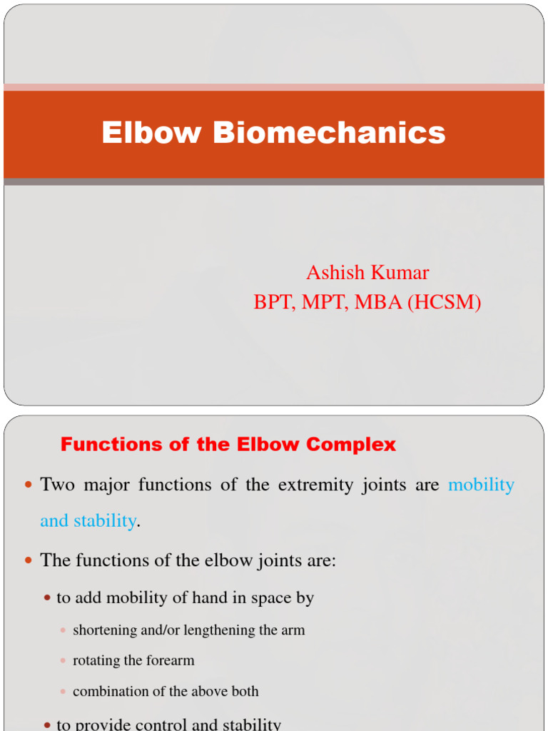 Elbow Complex Biomechanics | PDF | Elbow | Anatomical Terms Of Motion