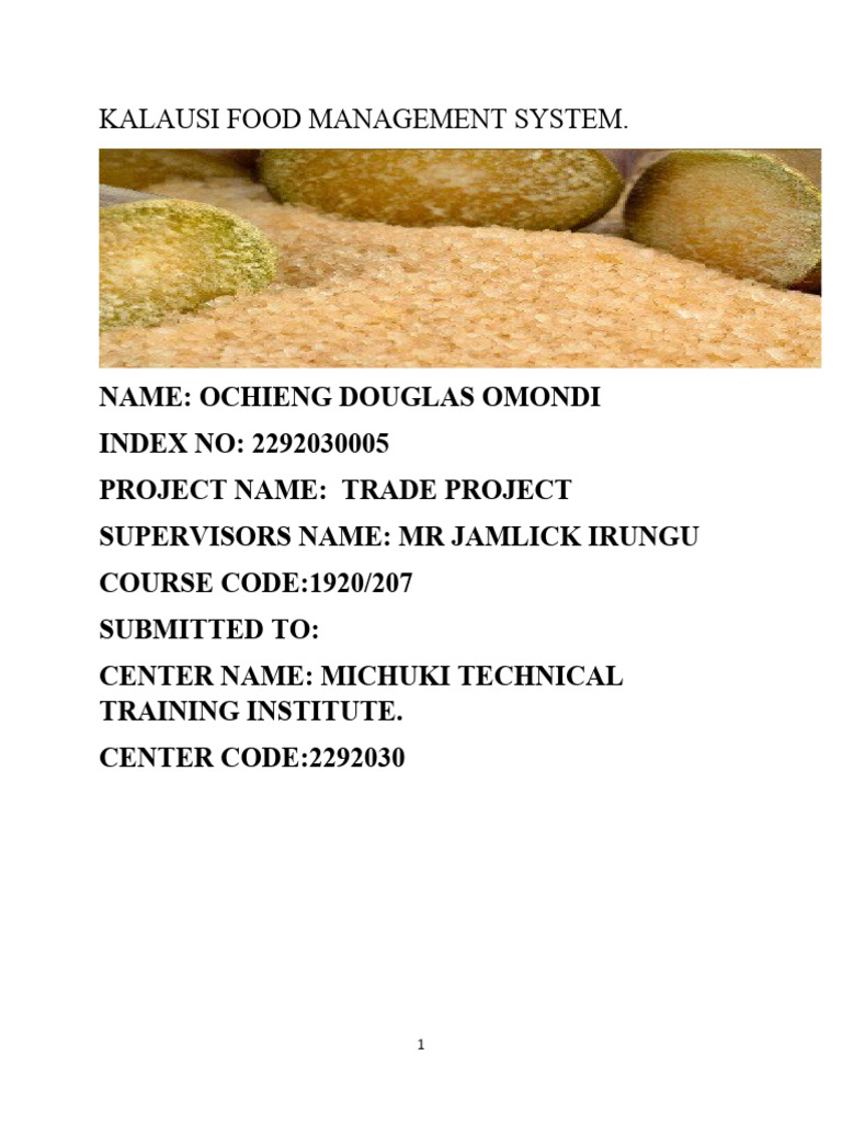 Trade Project Sample | PDF | Inventory | Feasibility Study