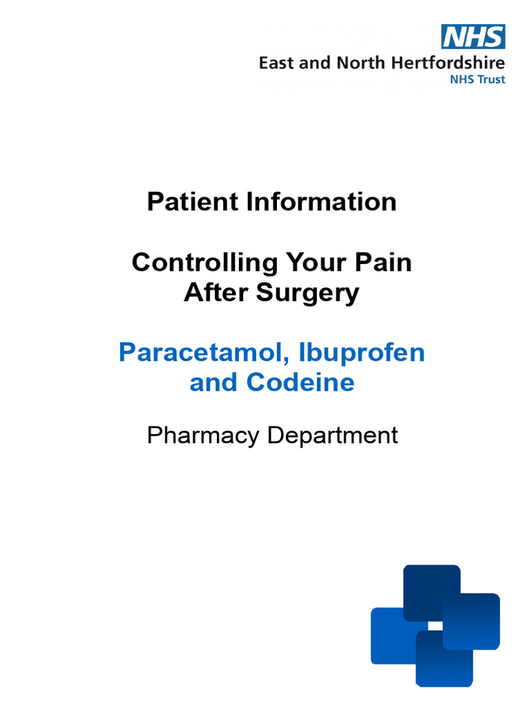 PIC Control Pain After Surgery Paracetamol Ibuprofen and Codeine Final 01 | PDF | Analgesic ...