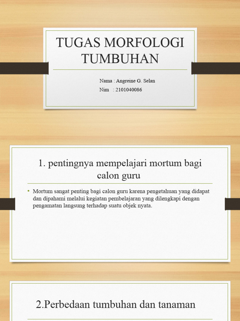TUGAS MORFOLOGI TUMBUHAN | PDF