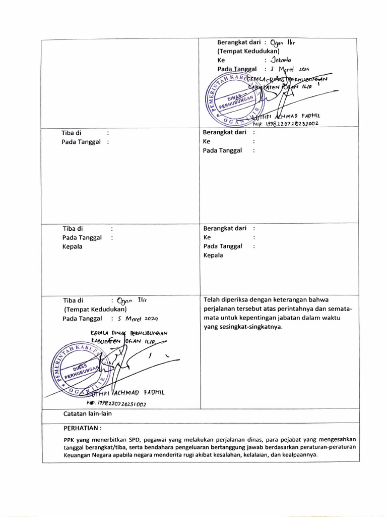 Contoh Cap SPPD Gli | PDF