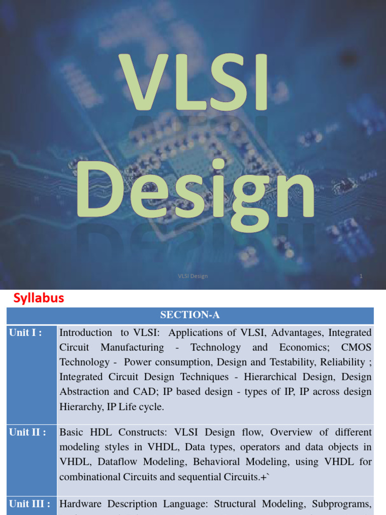 VLSI Design UNIT-I | PDF | Integrated Circuit | Hardware Description Language