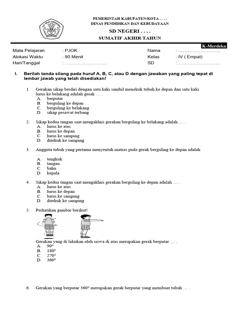 Soal Sas Pjok KLS 4 | PDF