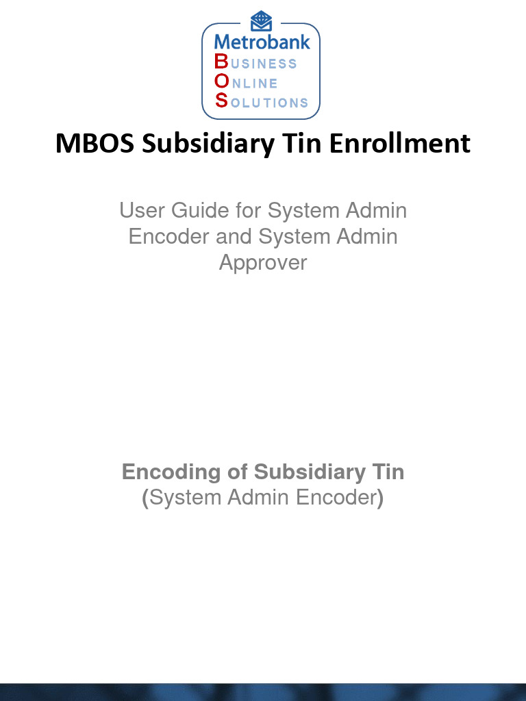 Subsidiary Tin Enrollment Guide | PDF