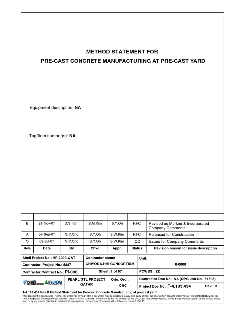 Pre-cast Concrete Method Guide | PDF | Personal Protective Equipment ...