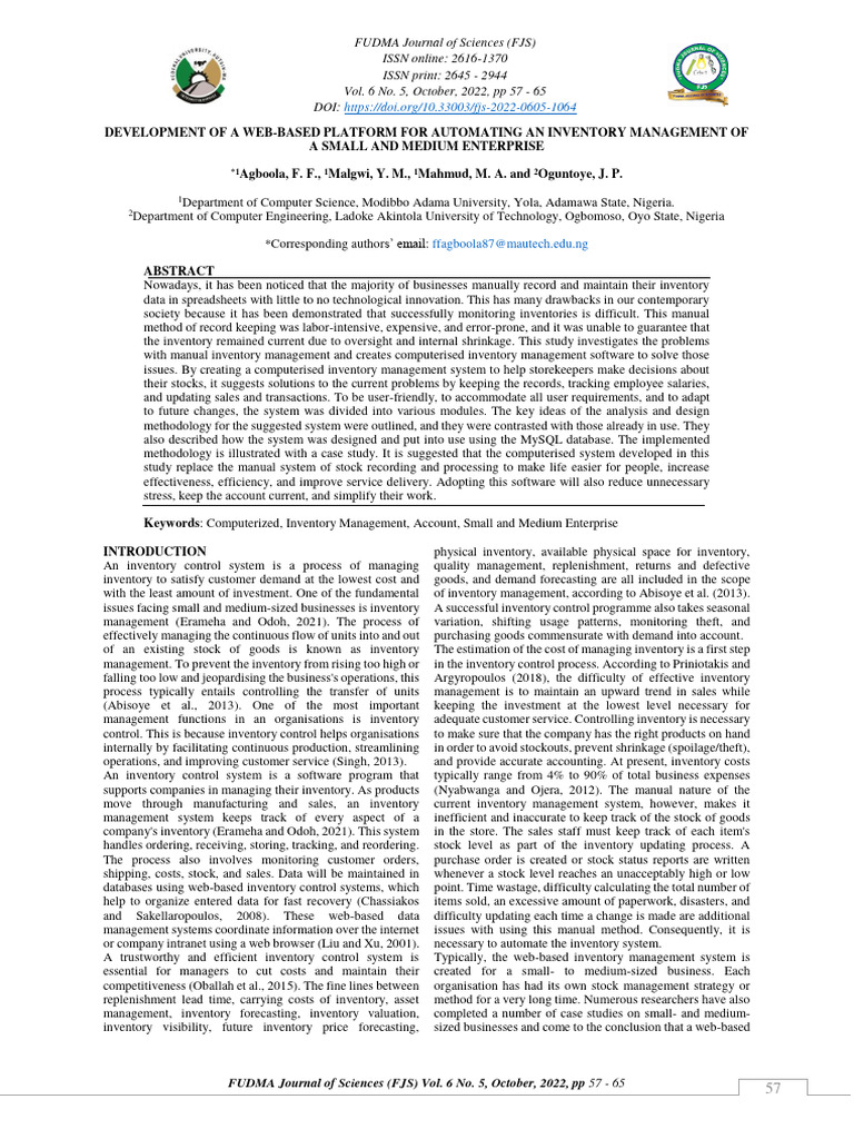 Development of A Web-Based Platform For Automating | PDF | Databases ... Development of A Web-Based Platform For Automating | PDF | Databases ...