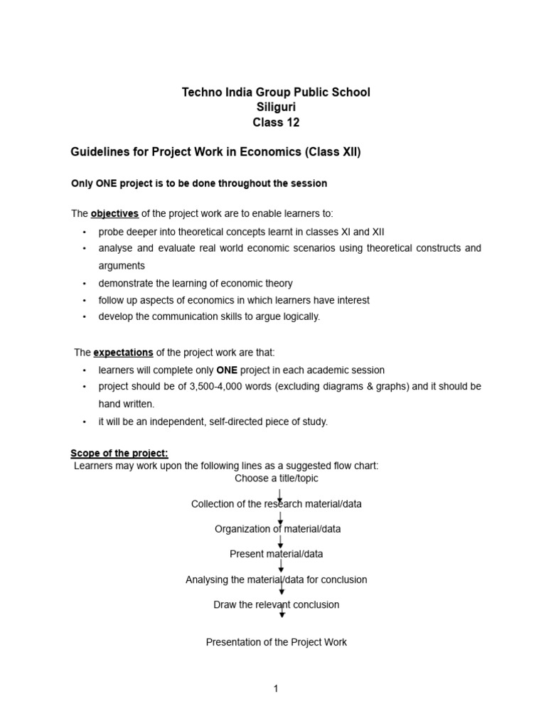 Economics Project Work | PDF | Learning | Economics
