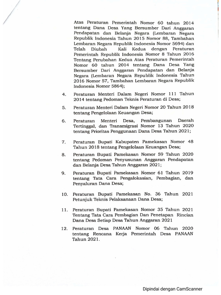 Apbdes 2021 Panaan-5 | PDF