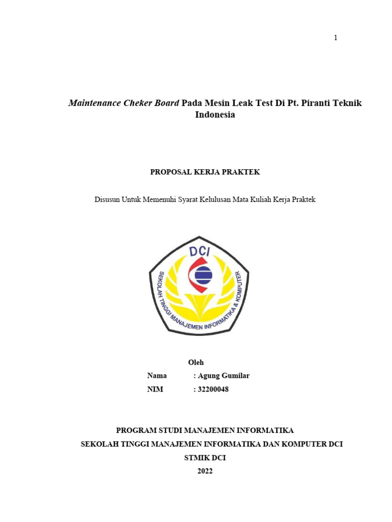Perawatan Cheker Board Leak Test | PDF