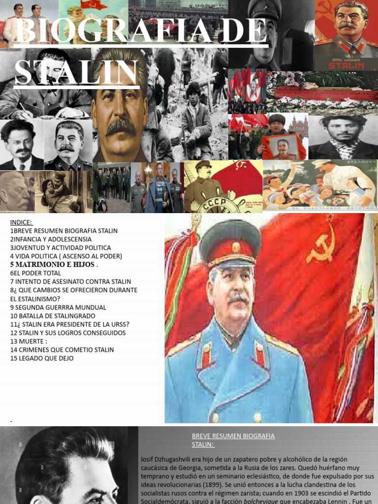 Biografía de Stalin: Ascenso y Legado | PDF | Joseph Stalin | Unión ...