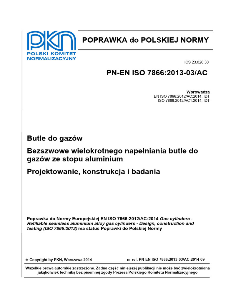 PN en Iso 7866 - 2013 03 - Ac - 2014 09e | PDF