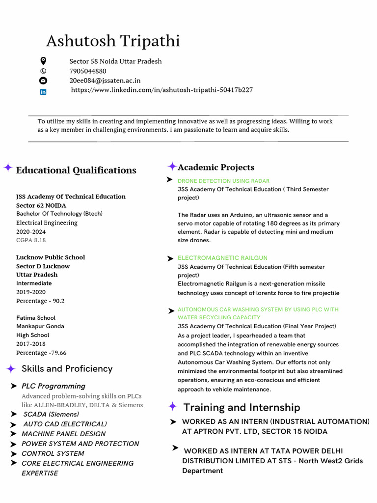 Ashutosh Tripathi | PDF | Programmable Logic Controller | Electrical Engineering