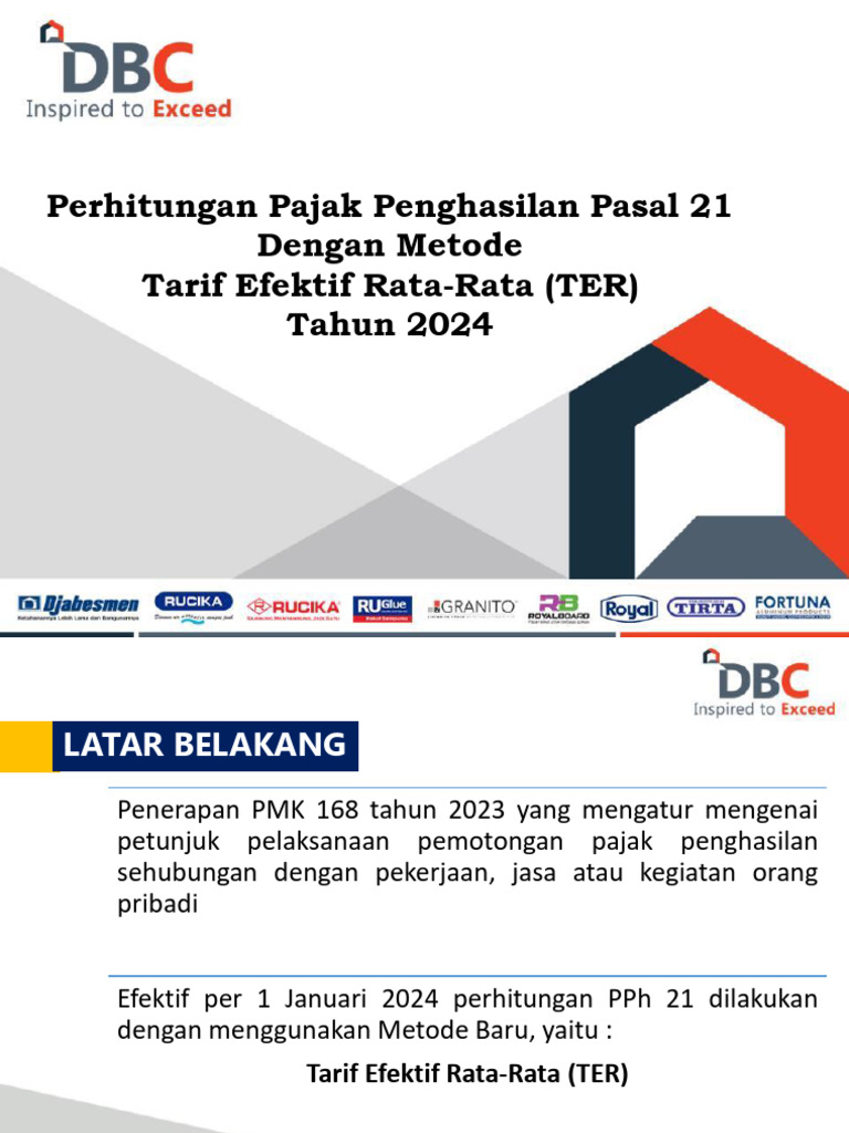 Perhitungan Pajak Penghasilan Pasal 21 Dengan Metode TER 2024 - Rev 1 ...