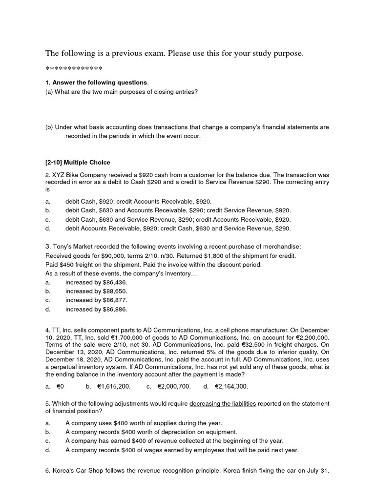 Midterm Example | PDF | Debits And Credits | Expense