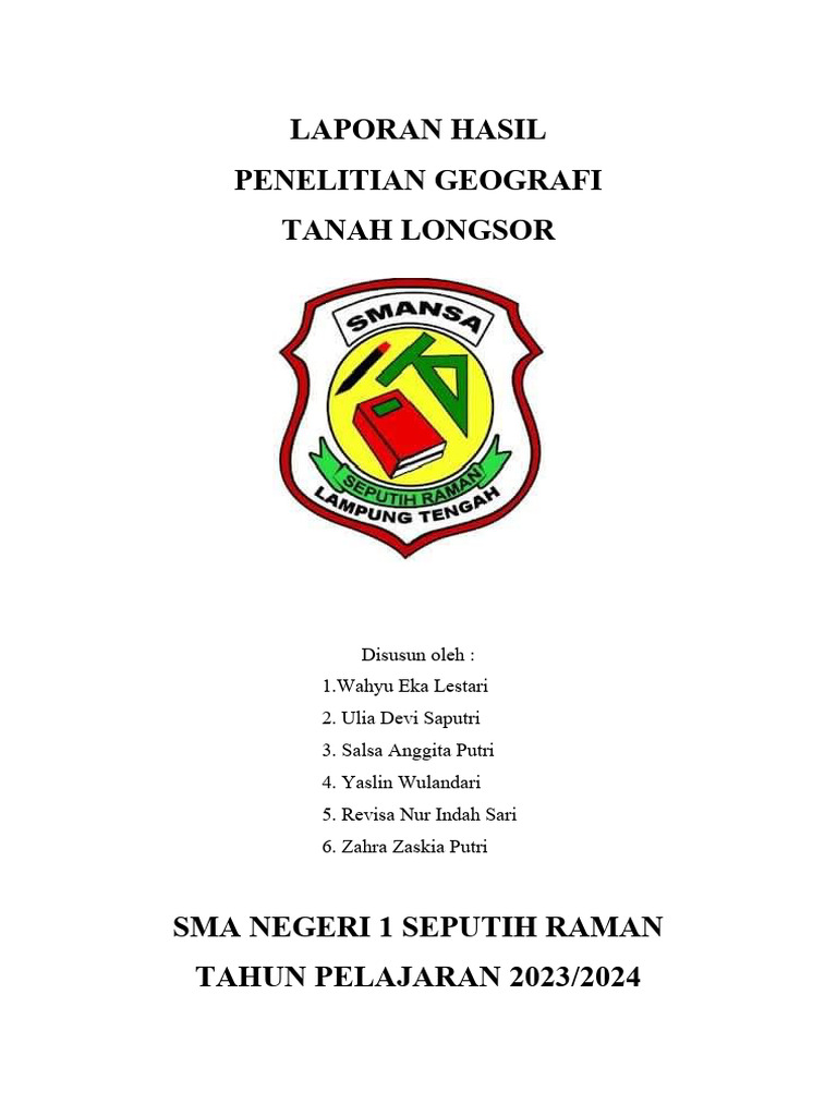 LAPORAN HASIL Tanah Longsor | PDF | Karier & Perkembangan