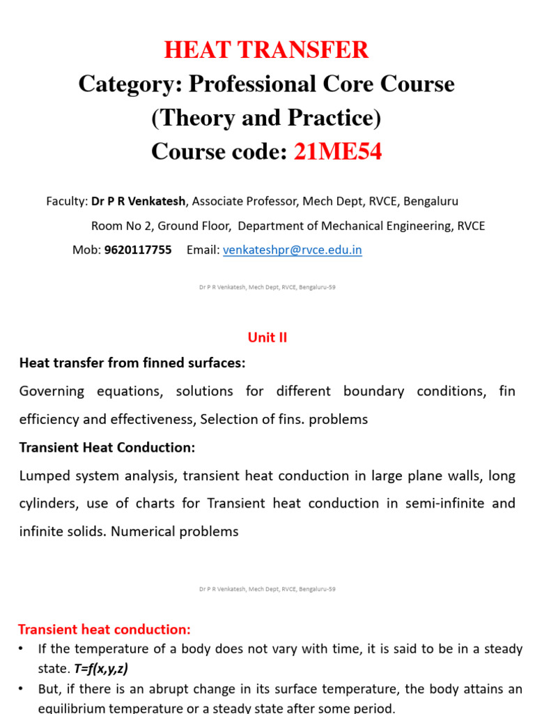 HT Unit II CH II Transient Heat Conduction-1 | PDF | Thermal Conduction | Heat Transfer