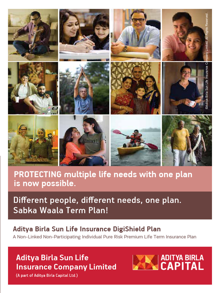 ABSLI DigiShield Plan Brochure V09 | PDF | Insurance | Life Insurance