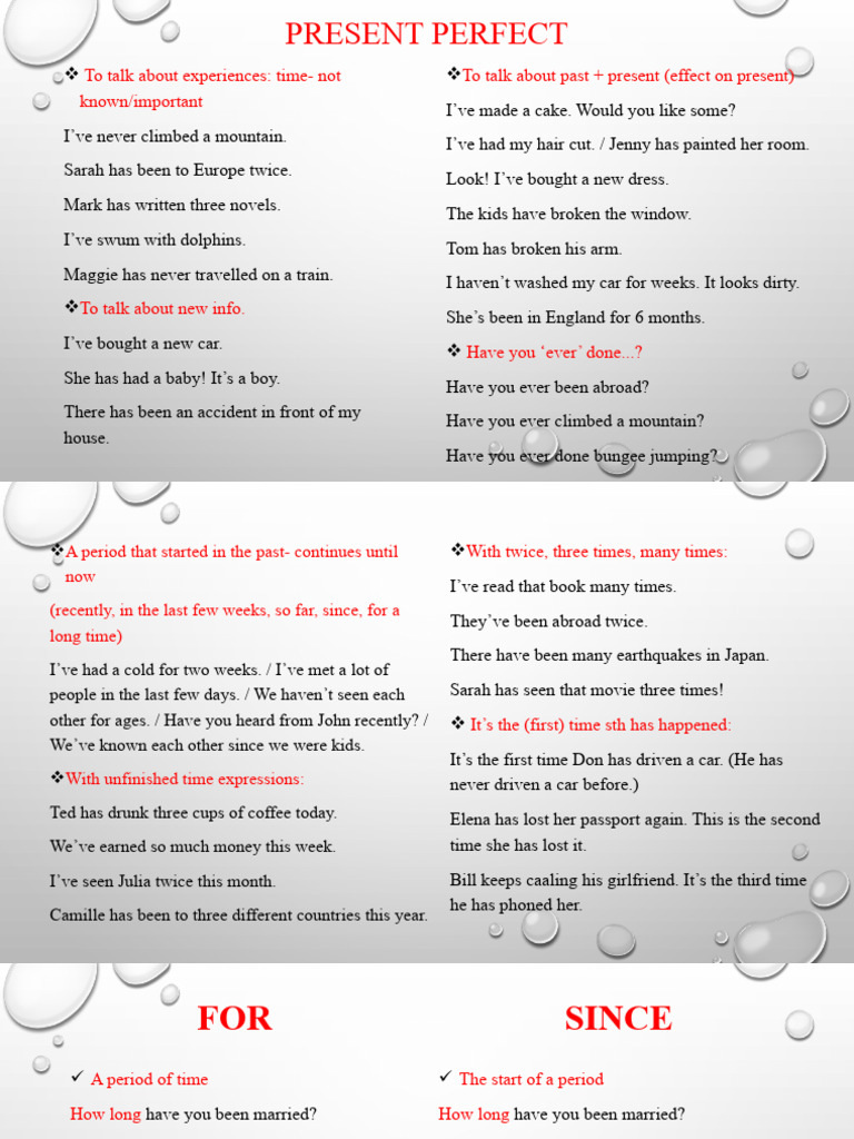 Present Perfect | PDF