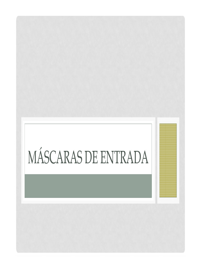Mascaras de Entrada | PDF | Tipo de datos | Informática
