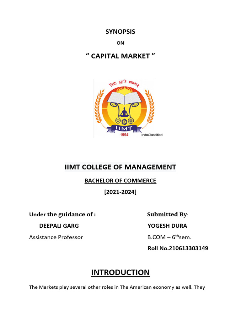 Yogesh Project 2 | PDF | Stocks | Investing Yogesh Project 2 | PDF | Stocks | Investing