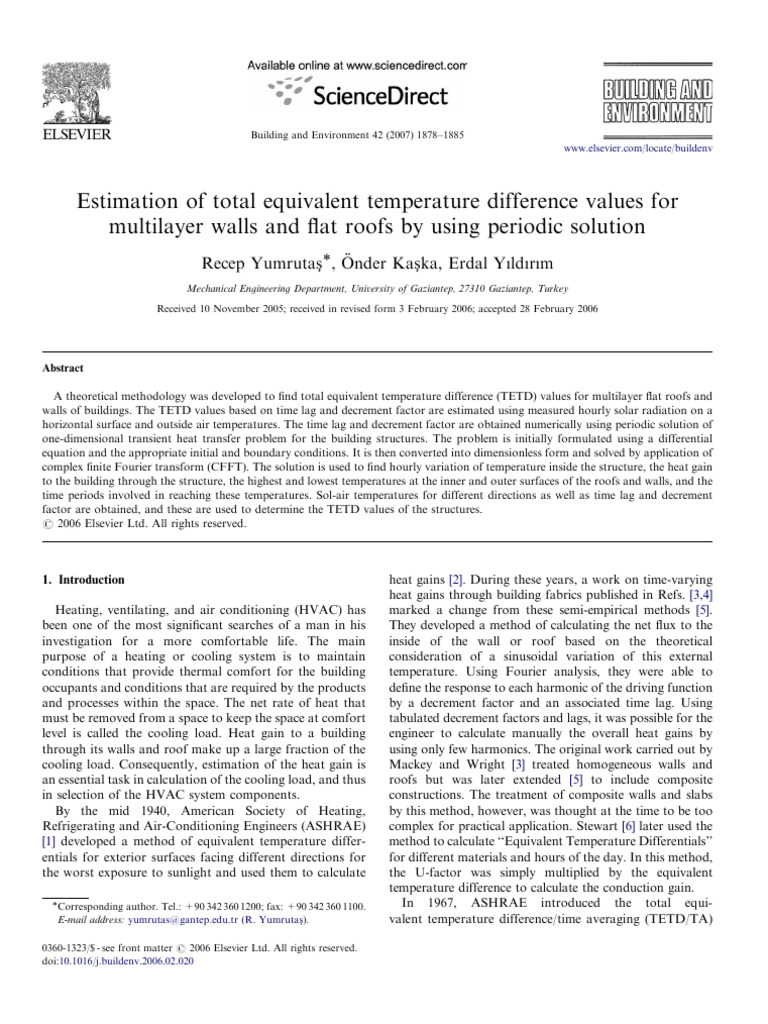TETD Estimation for Building Structures | PDF | Heat Transfer | Heat