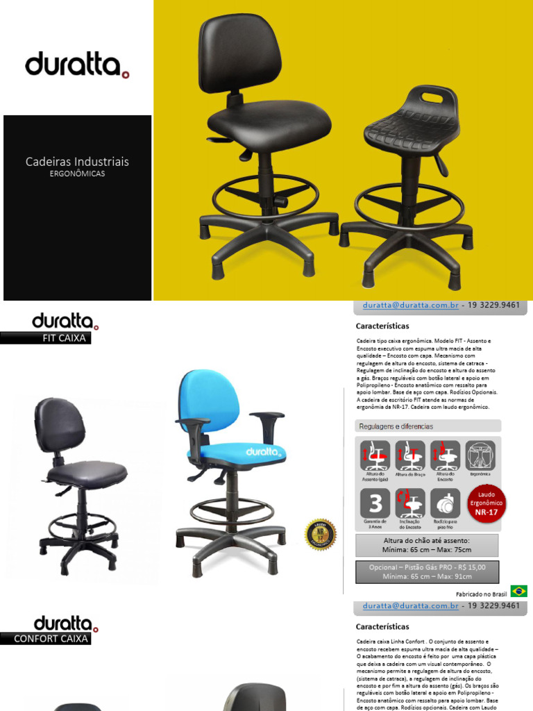 Catalogo Cadeiras Industriais | PDF | Poliuretano