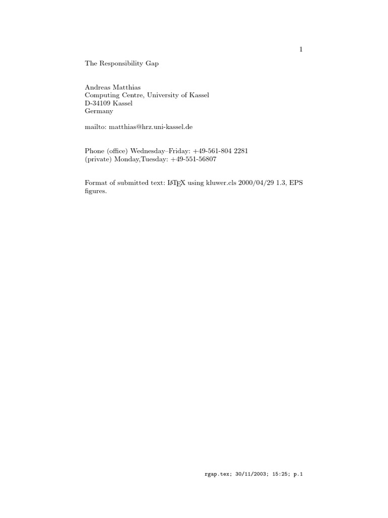 The Responsibility Gap Ascribing Respons | PDF | Artificial Neural Network | Artificial Intelligence