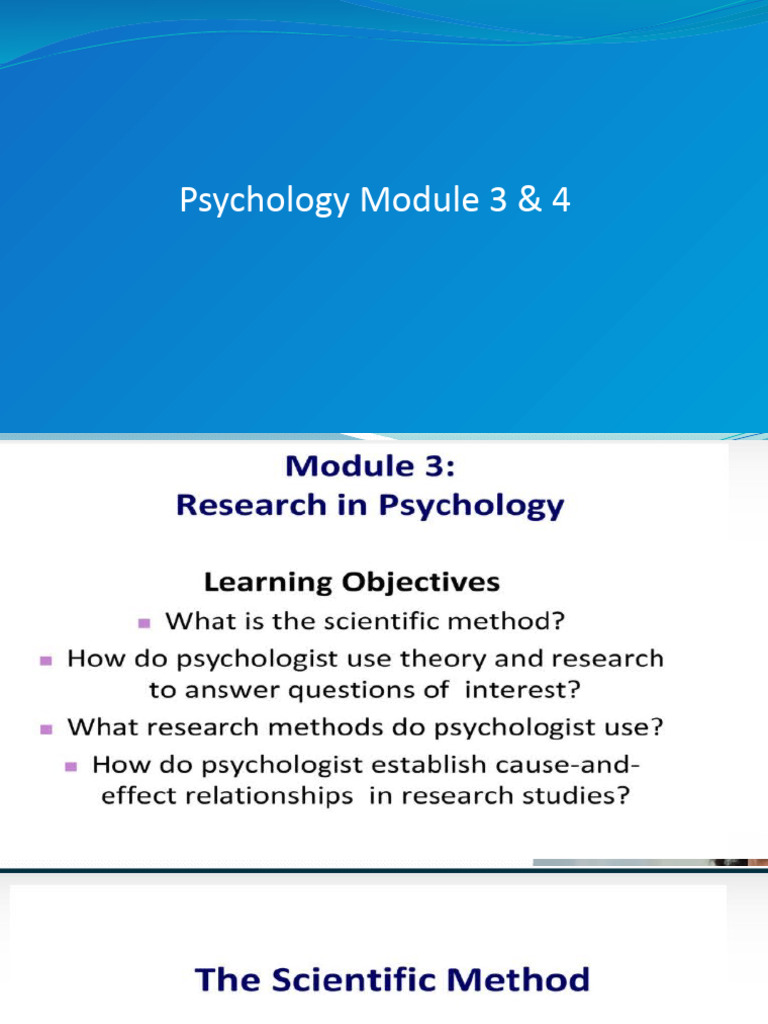 Psychology Modules 3 & 4 Overview | PDF