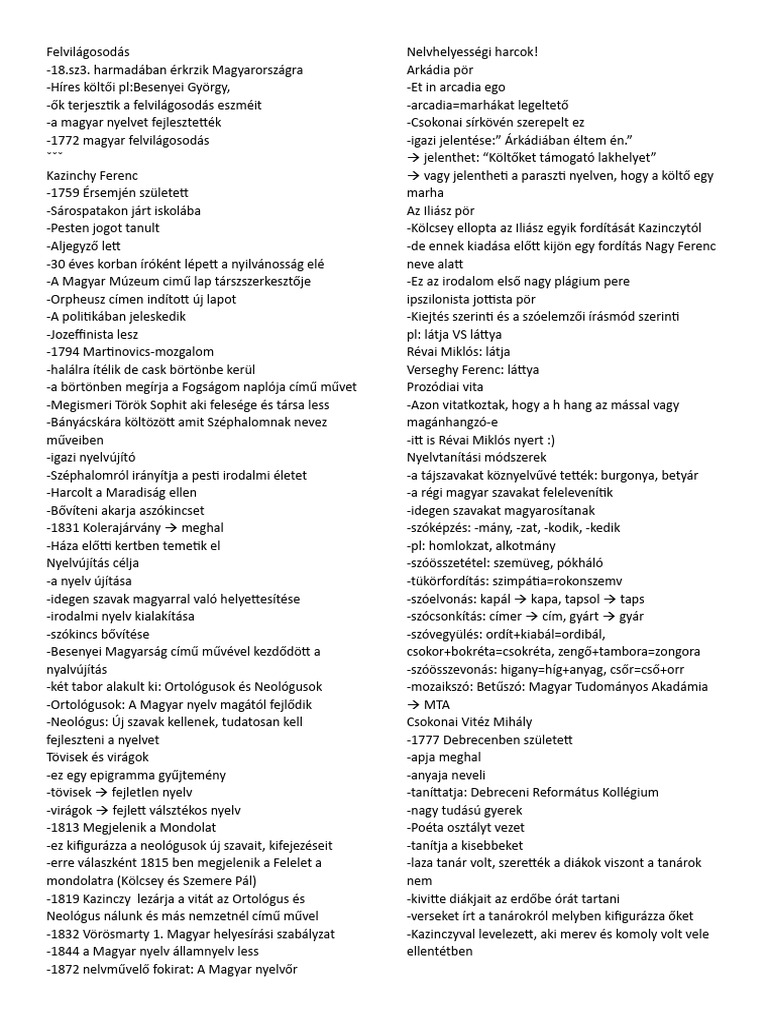 Magyar felvilágosodás | PDF