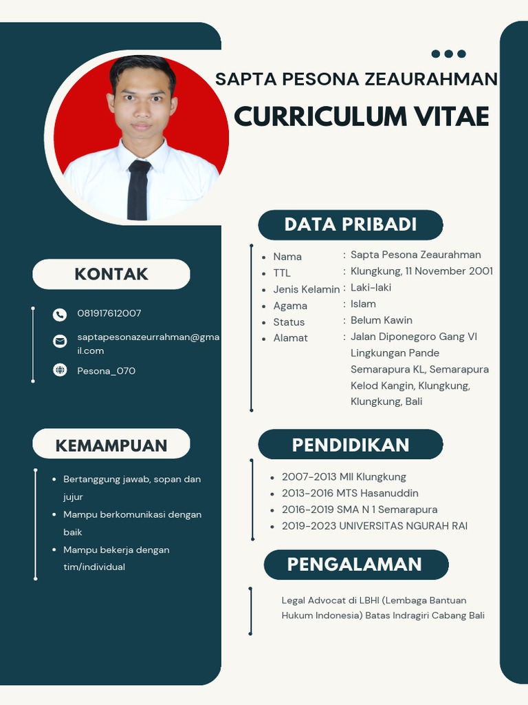 CV - Sapta Pesona Z-1 | PDF