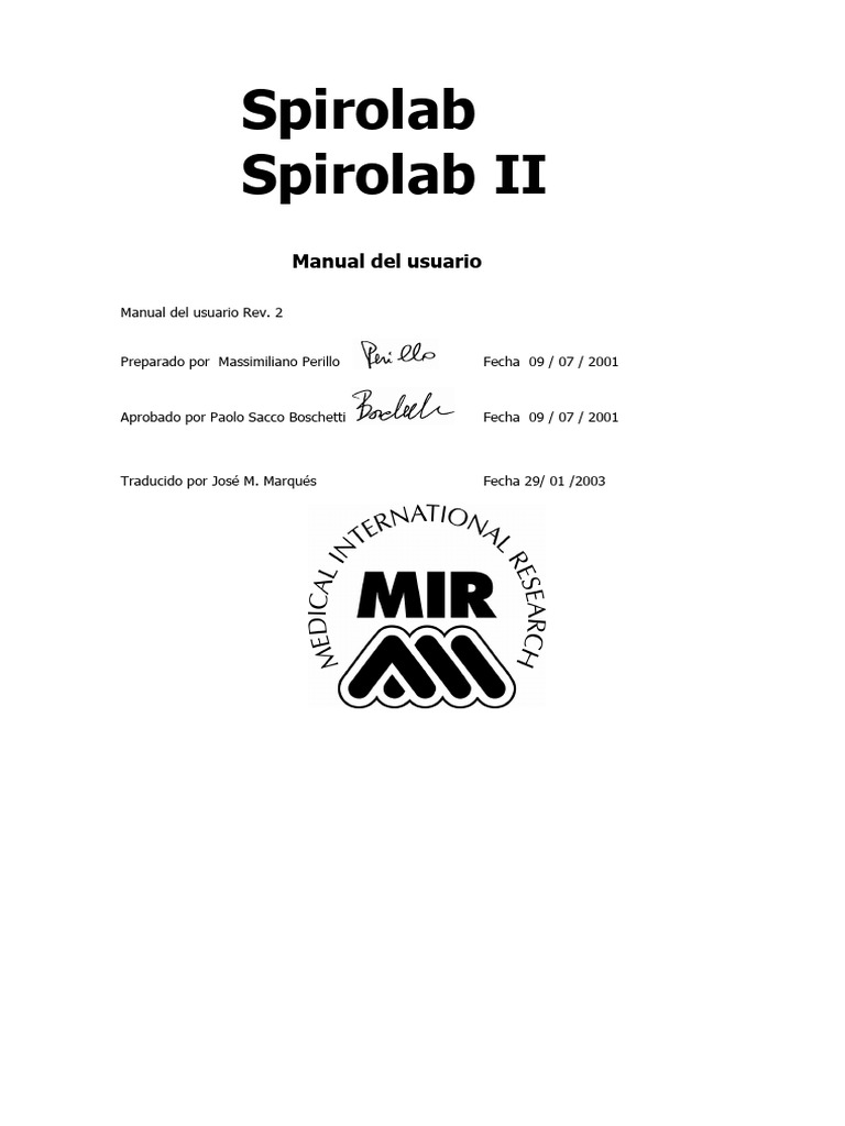 MIR Spirolab II MU | PDF | Diodo emisor de luz | Papel