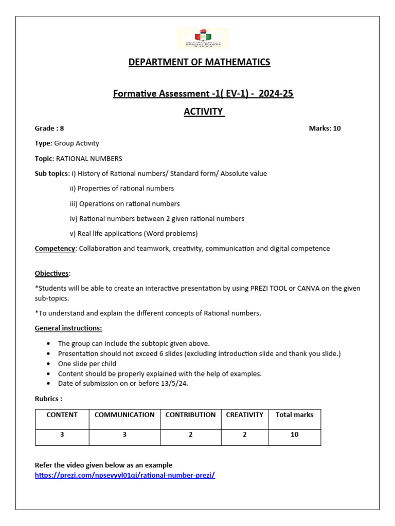 Activity - Gr8 - FA1 EV1 (24 25) | PDF