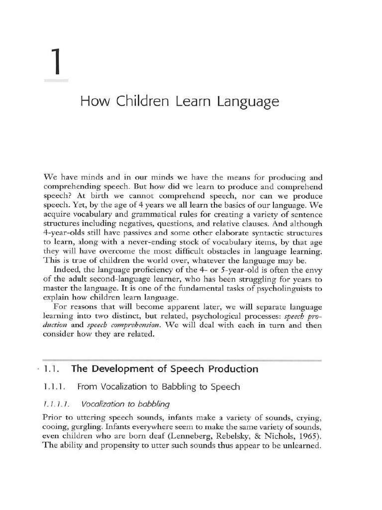 How Children Learn Language | PDF | Morphology | Linguistic Typology