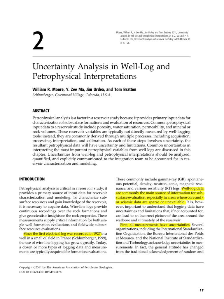 Petrophysical Uncertainty | PDF | Sensitivity Analysis | Uncertainty Petrophysical Uncertainty | PDF | Sensitivity Analysis | Uncertainty