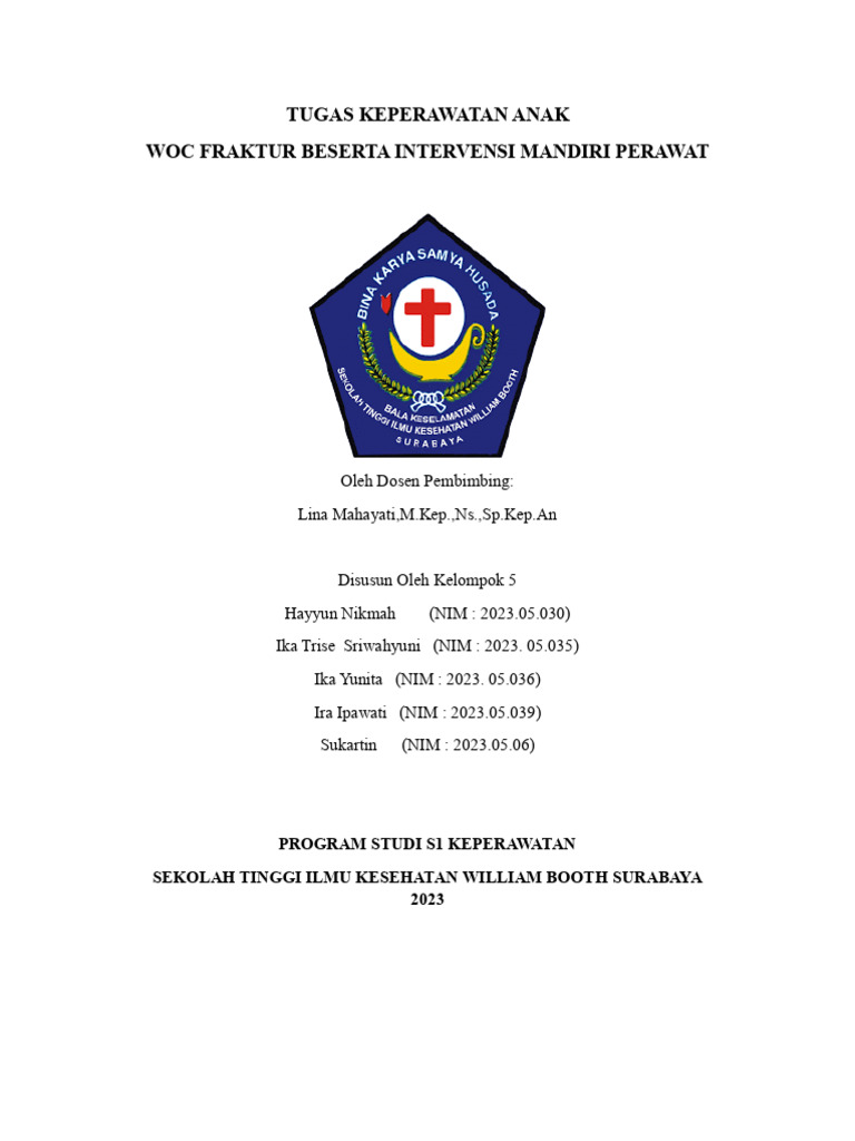 Tugas Keperawatan Anak Kelompok 5-WOC Fraktur | PDF