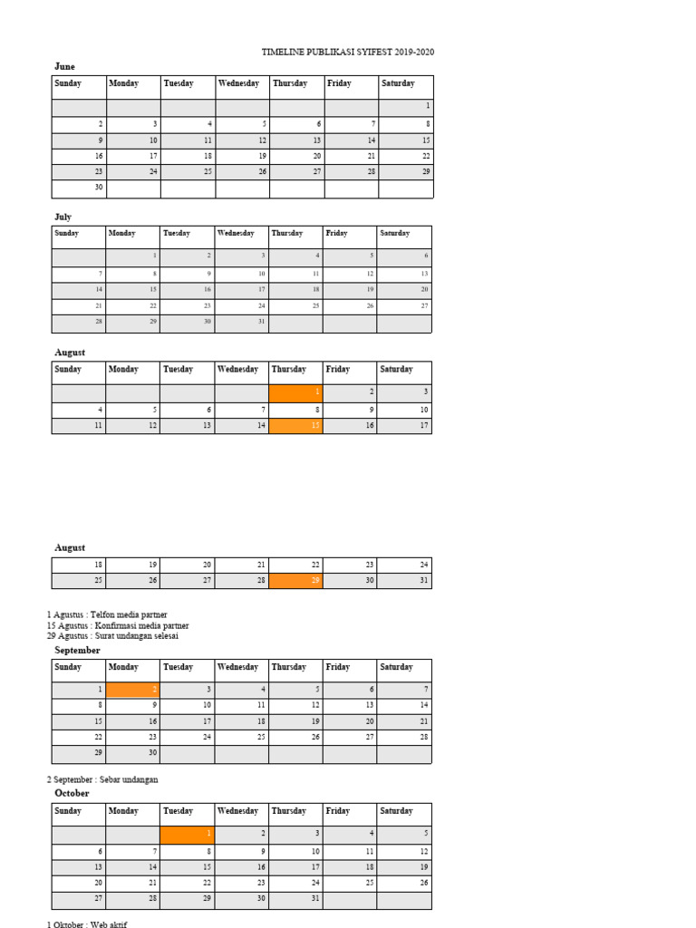Syifest 2019-2020 Publication Timeline | PDF