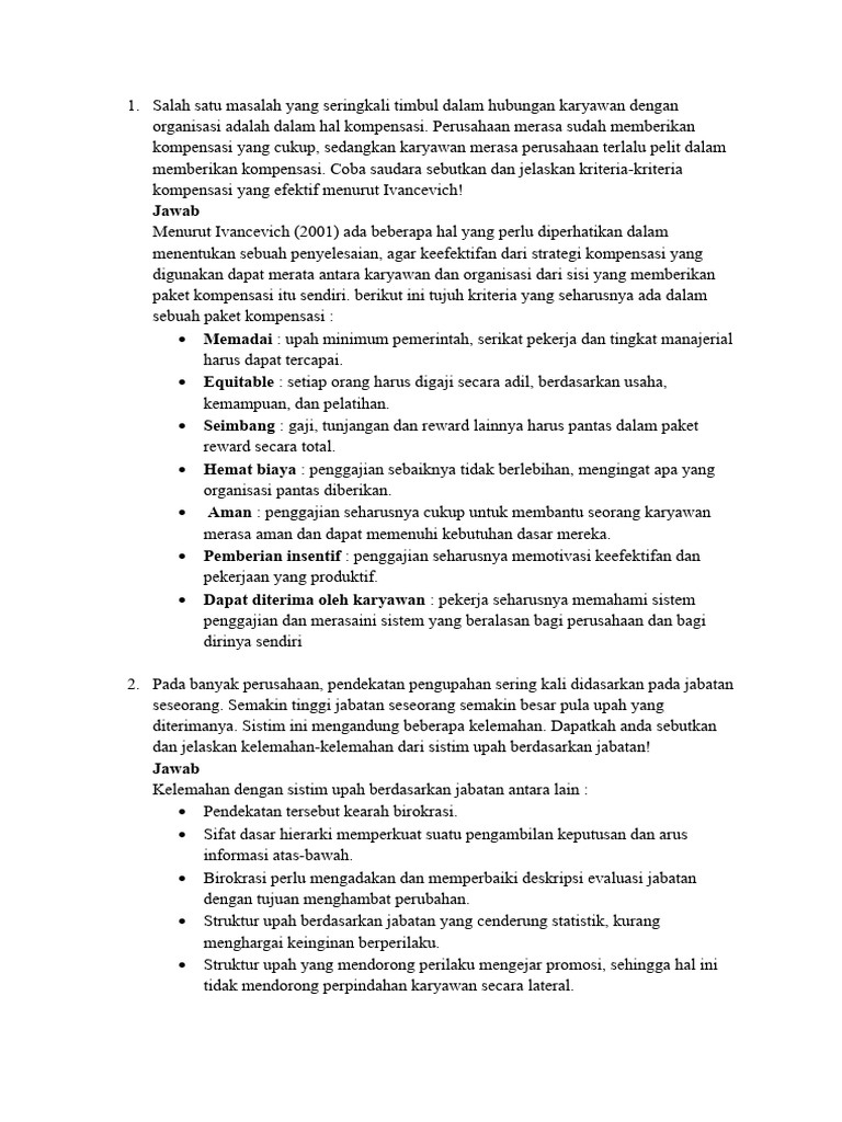 Tugas 3 Manajemen Sumber Daya Manusia | PDF | Bisnis