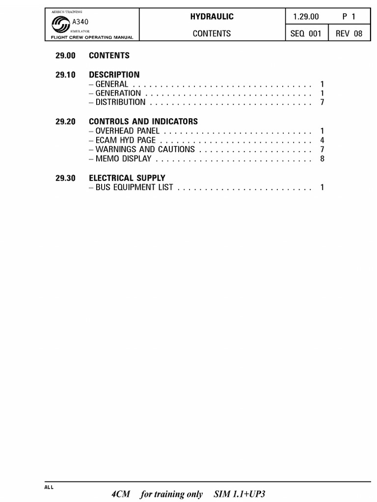 FCOM A340 Hydraulic | PDF