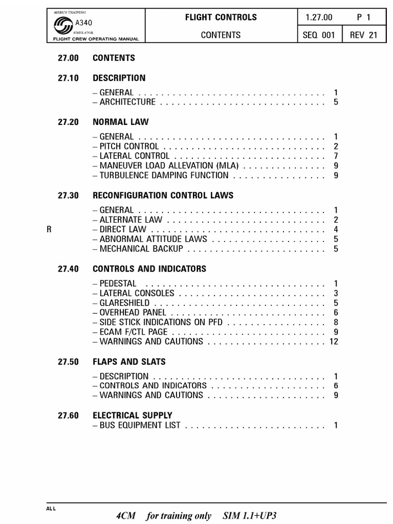 FCOM A340-Flight Controls | PDF