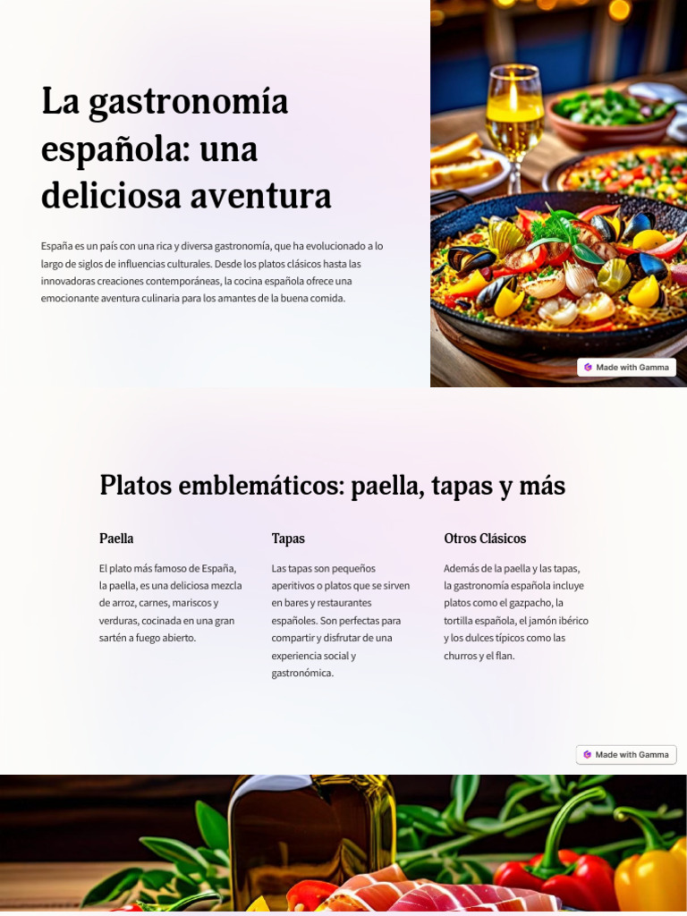 La Gastronomia Espanola Una Deliciosa Aventura | PDF | Cocina española ...