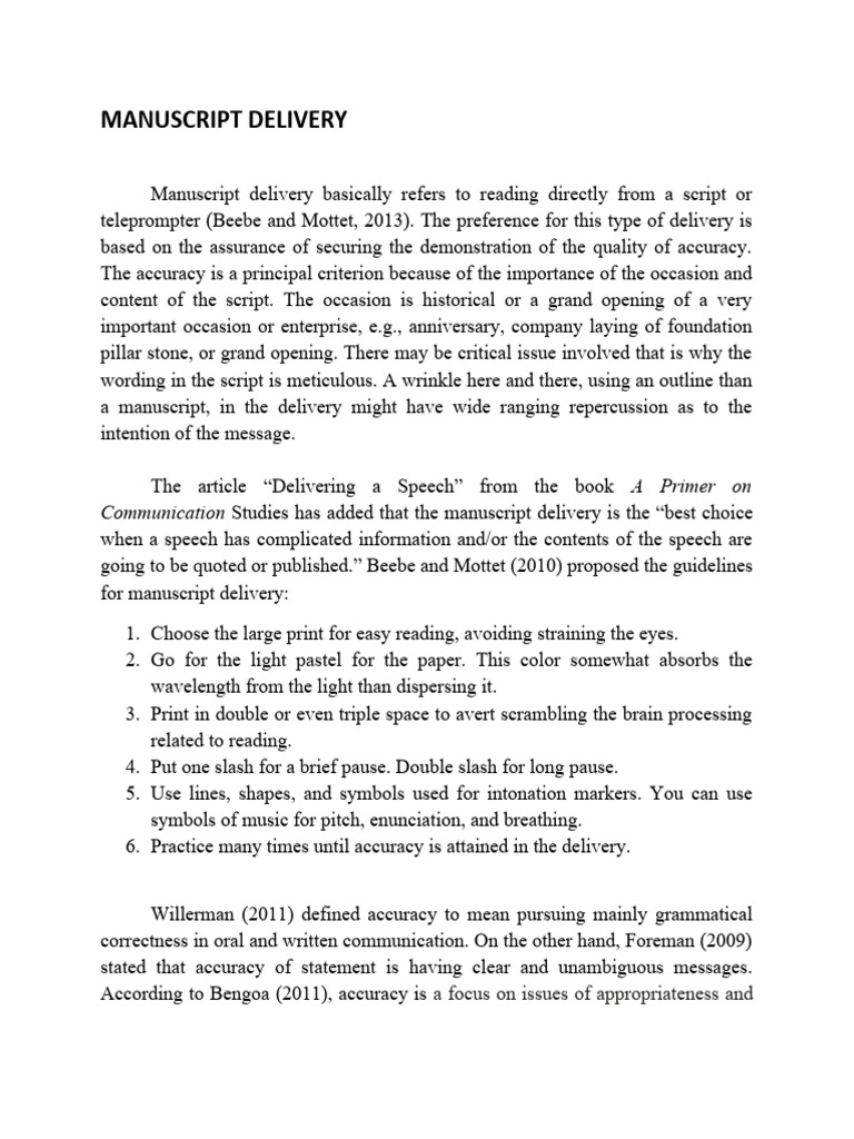 MANUSCRIPT+DELIVERY | Download Free PDF | Bracket | Comma