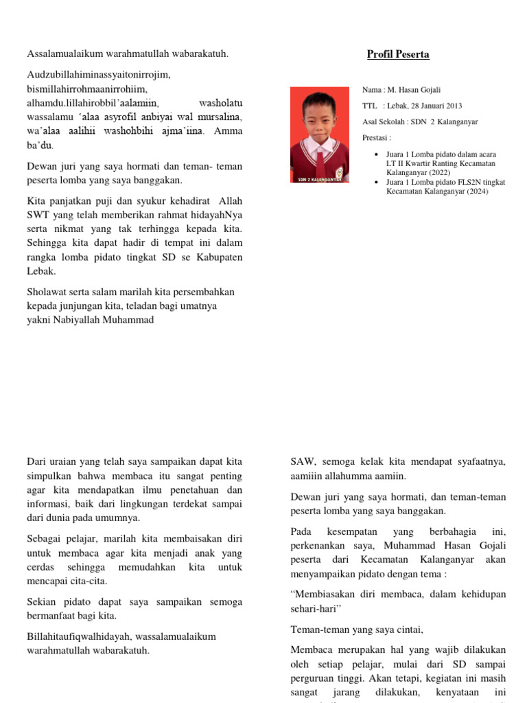 Pentingnya Membaca bagi Pelajar SD | PDF | Pengembangan Diri