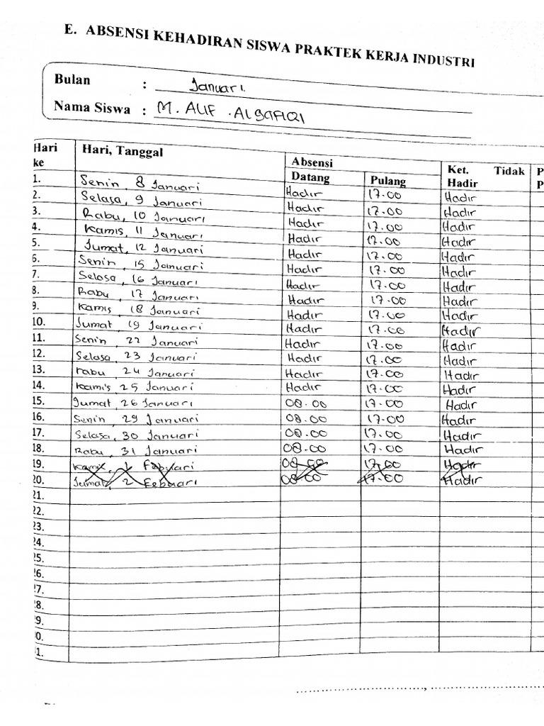 Absensi Jurnal | PDF