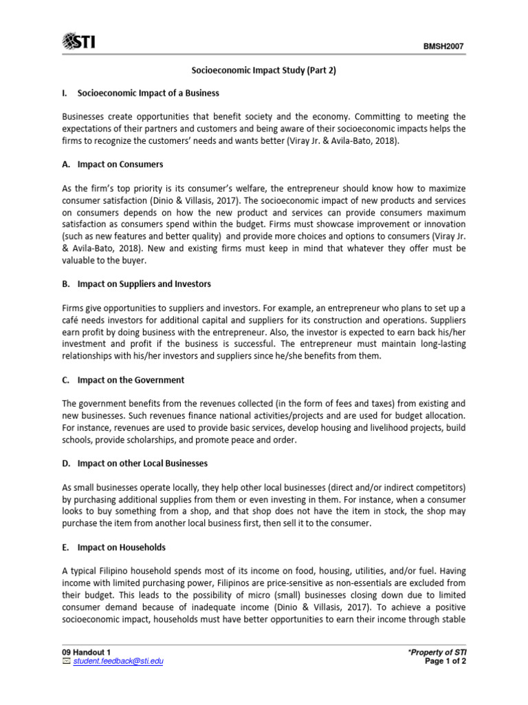 Handout 1. | PDF | Entrepreneurship | Corporate Social Responsibility