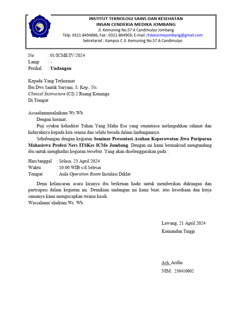 Undangan Bu Dwi Ci 2 Kenanga | PDF